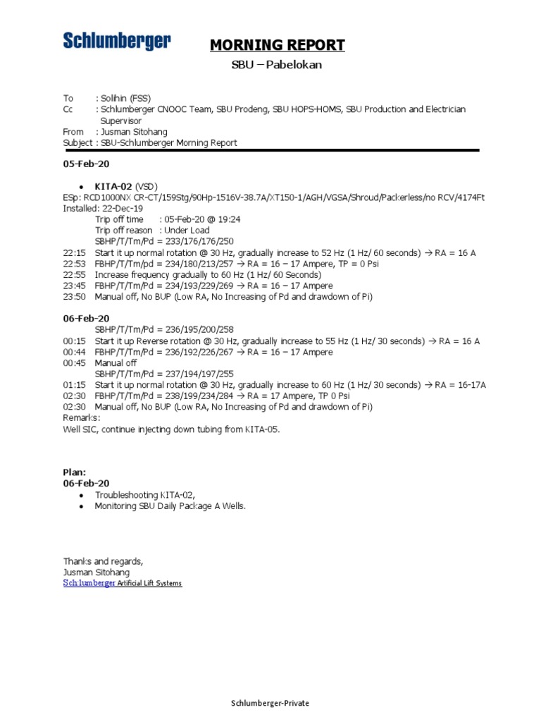 SBU-SLB Morning Report (06-Feb-20) | PDF