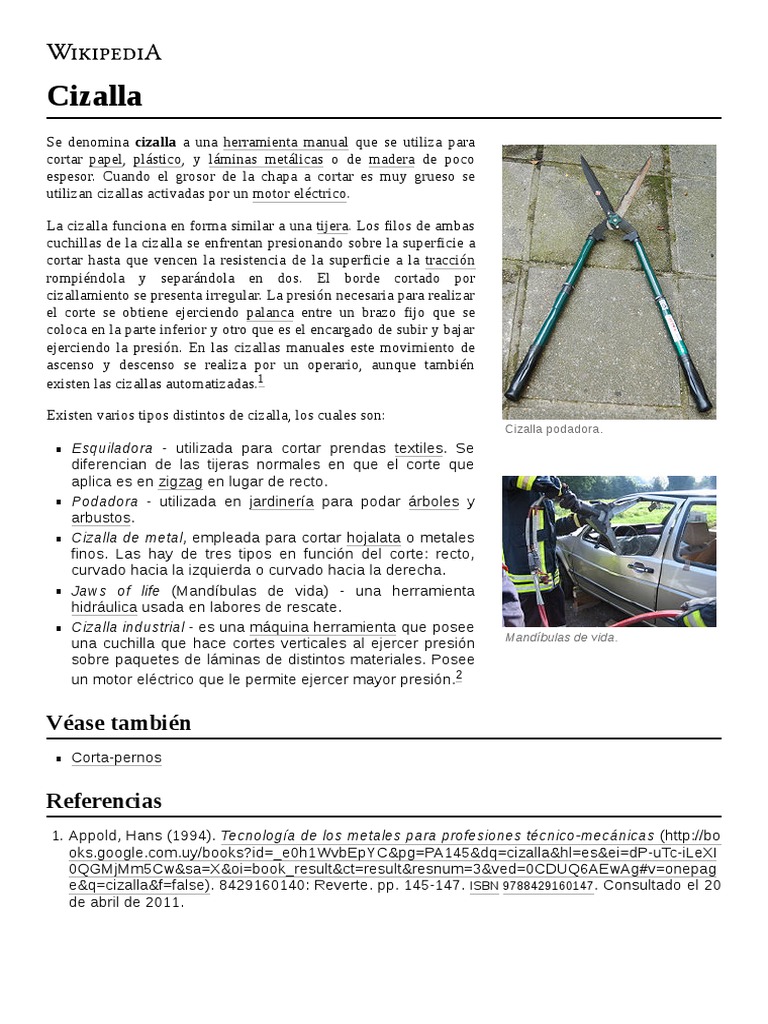 Cizalla | PDF | Herramientas | Rieles