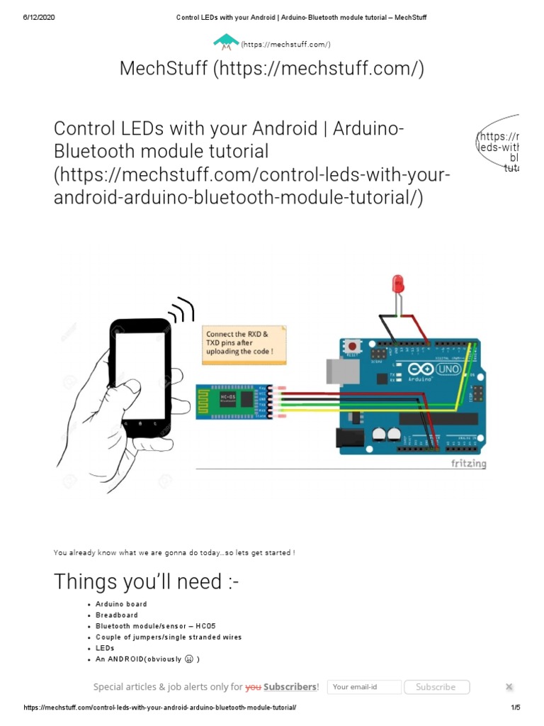 Control Leds With Your Android Arduino Bluetooth Module Tutorial Mechstuff Pdf Arduino 6064