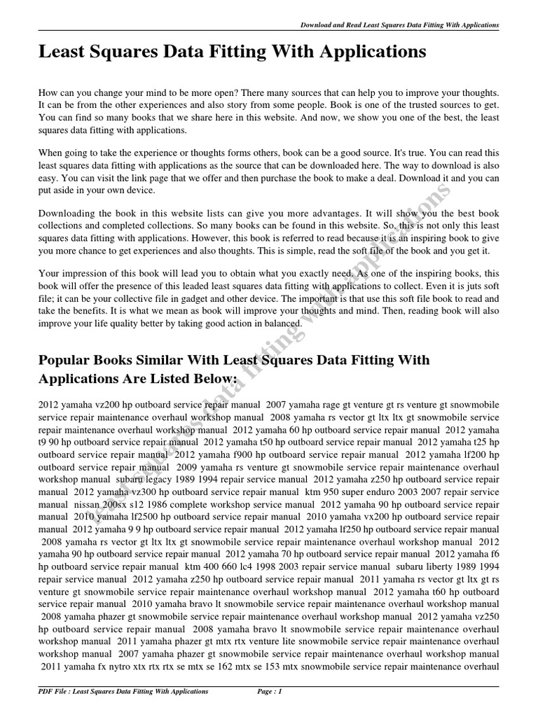 Least Squares Data Fitting With Applications | PDF | Engines | Vehicles