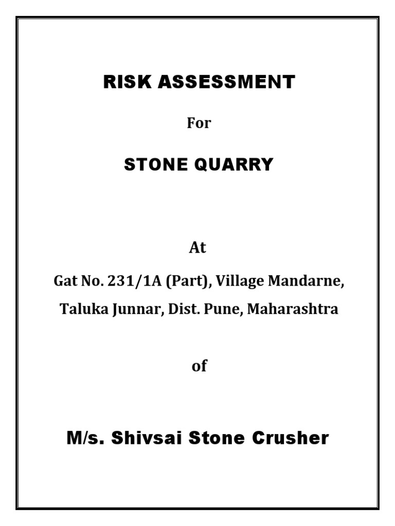 Risk Assessment: Stone Quarry | PDF | Risk Assessment | Risk