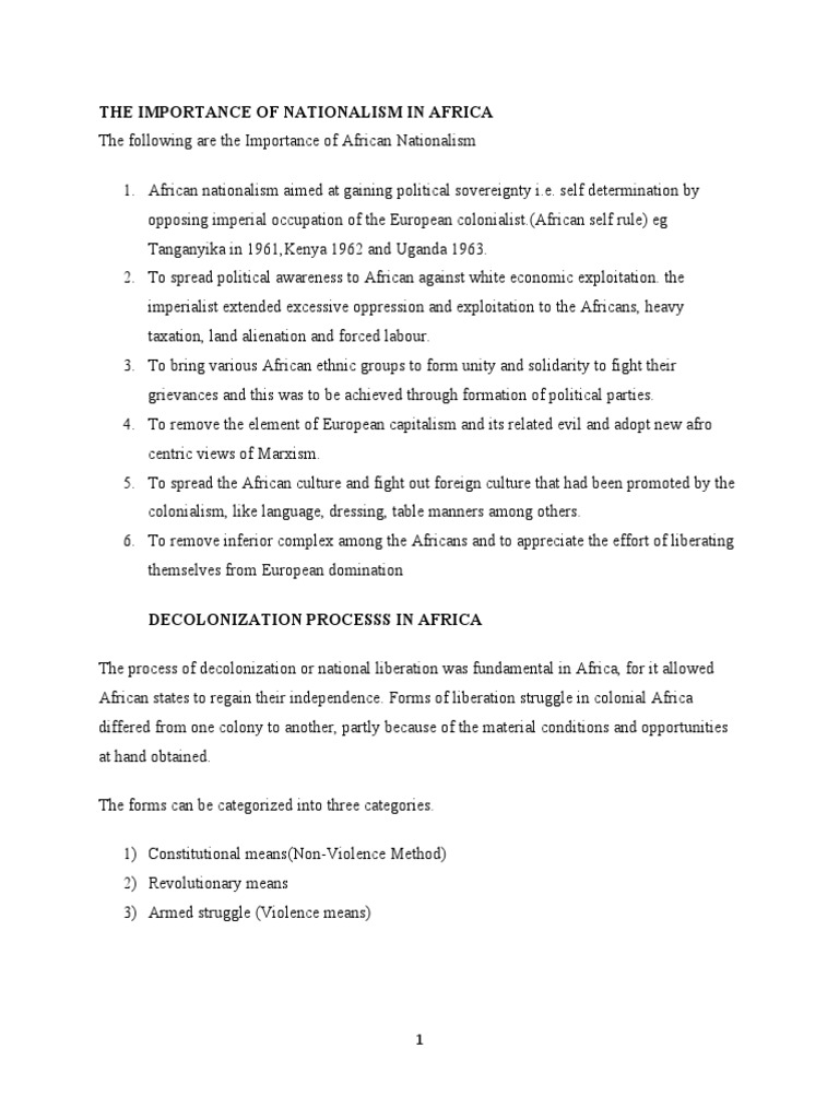 Nationalism and Decolonization in Africa-2020 | PDF | Zimbabwe | Julius ...