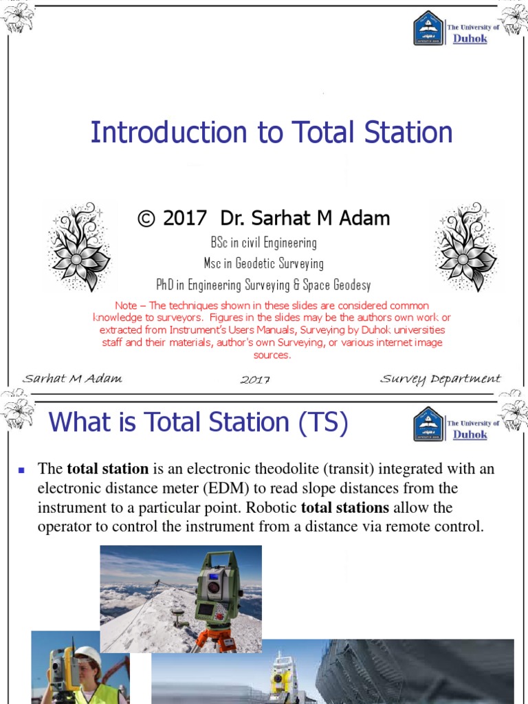 2nd Semster - Lec04 - Introduction To Total Station PDF | PDF ...