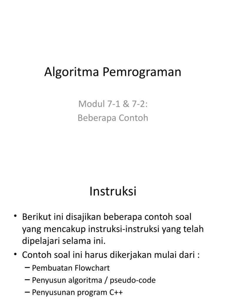 Contoh Algoritma Pemrograman C++ | PDF