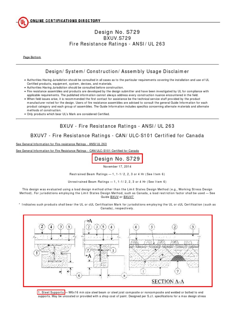UL Design - S729 | PDF | Roof | Welding