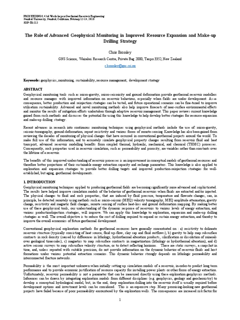 Bromley 2018 Geoph Monitoring | PDF | Petroleum Reservoir | Aquifer