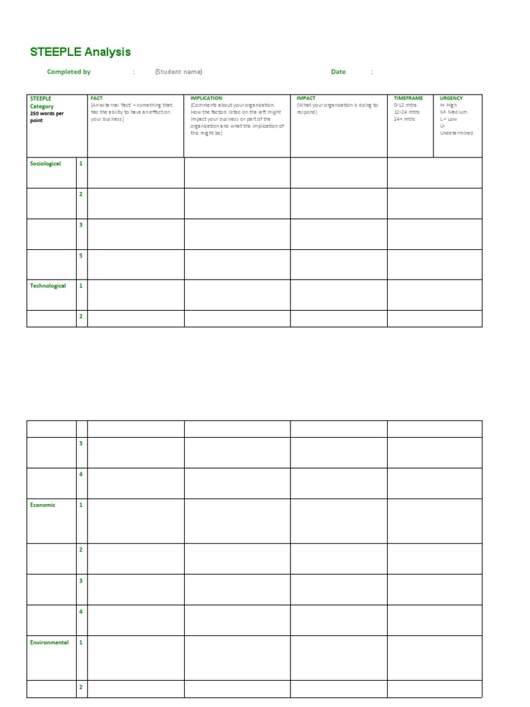 STEEPLE INTERMEDIATE Template | PDF
