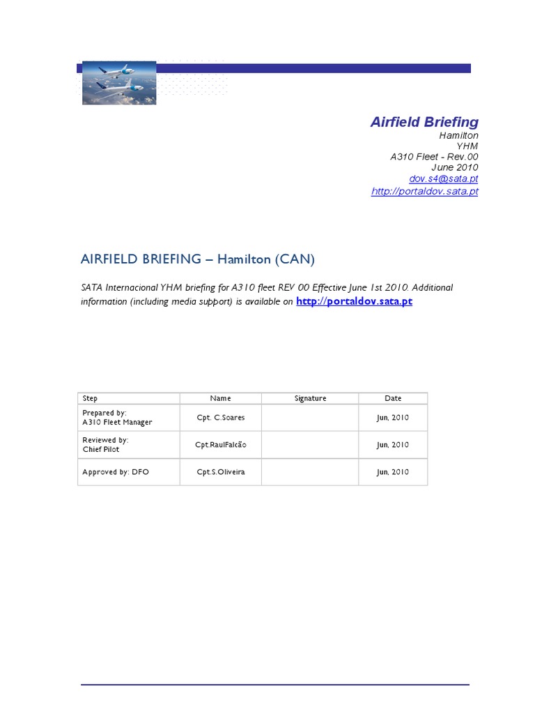 Airfield Briefing - CYHM - SATA | PDF | Airport | Aerospace