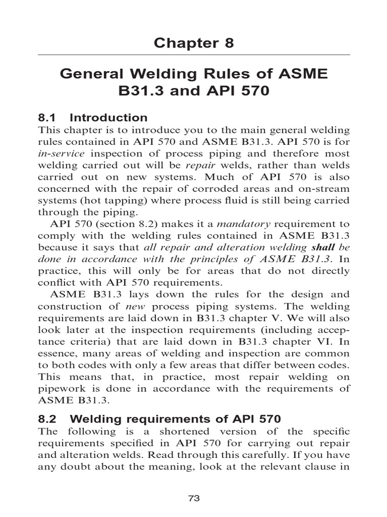General Welding Rules of ASME B31.3 and API 570 | PDF | Welding ...