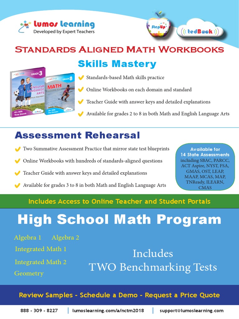 High School Math Program: Includes TWO Benchmarking Tests | PDF ...