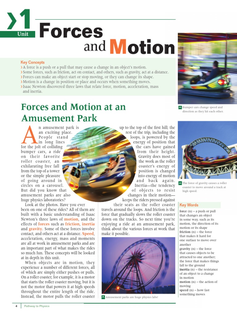 Forces and Motion in Amusement Parks | PDF | Force | Inertia
