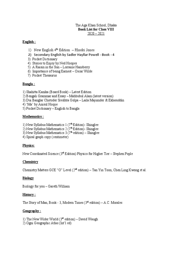 1) New English 4 Edition - Rhodri Jones 2) Secondary English by Sadler ...