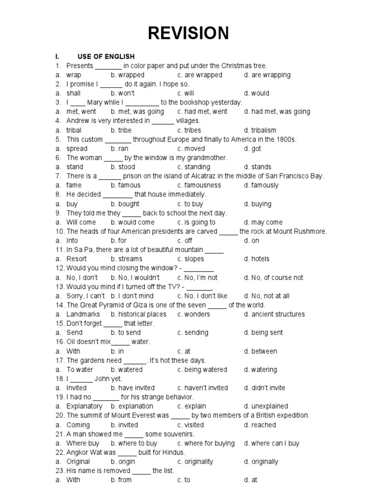 English - Grade 8 - Revision - HKII | PDF