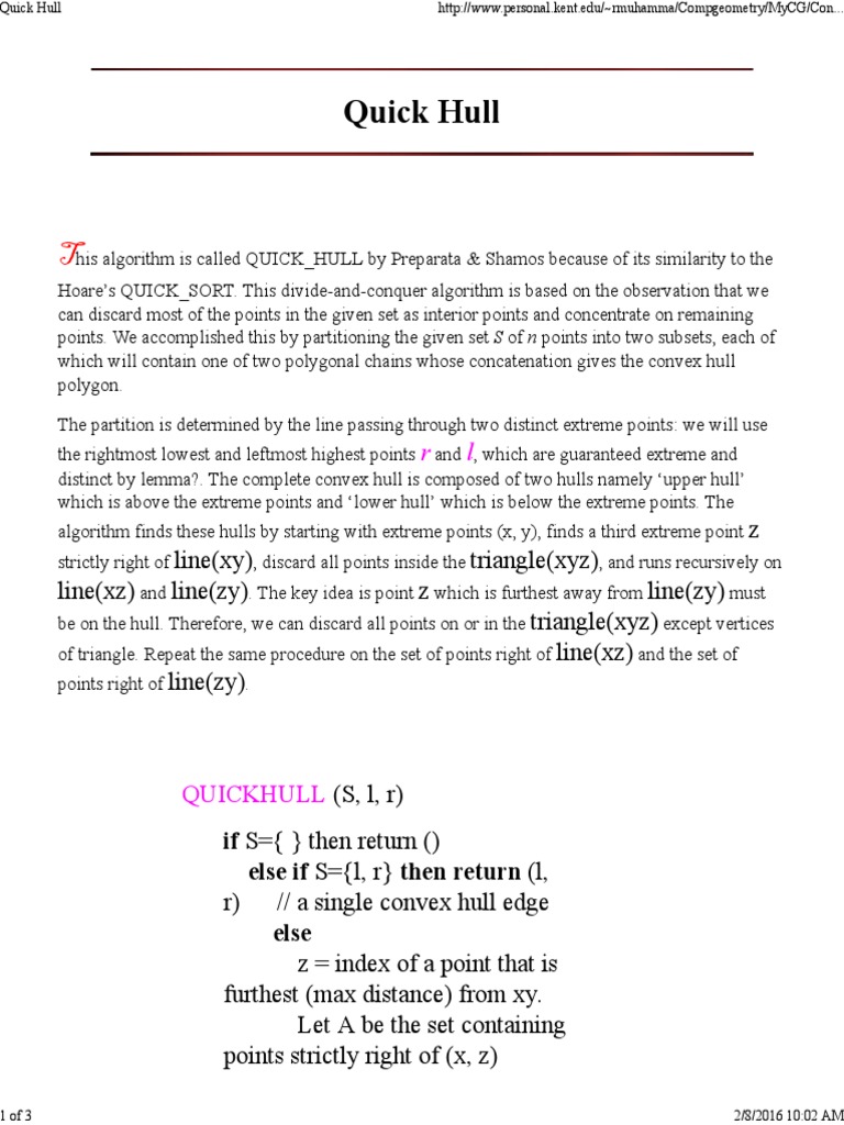 Quick Hull | PDF | Computer Science | Algorithms