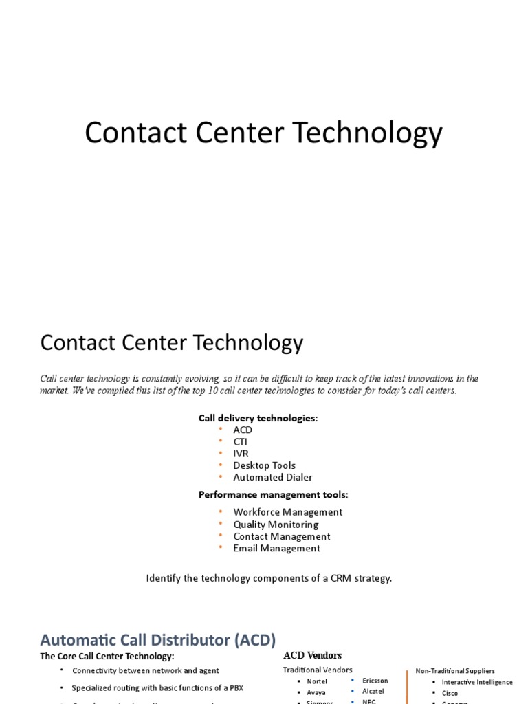 Call Center Tech Essentials | PDF | Call Centre | Interactive Voice ...