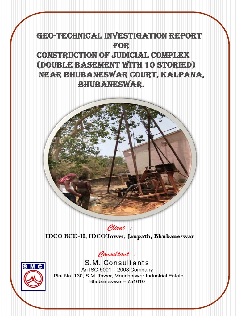 Geotech Report Bhubneshwar PDF | PDF | Drilling Rig | Borehole