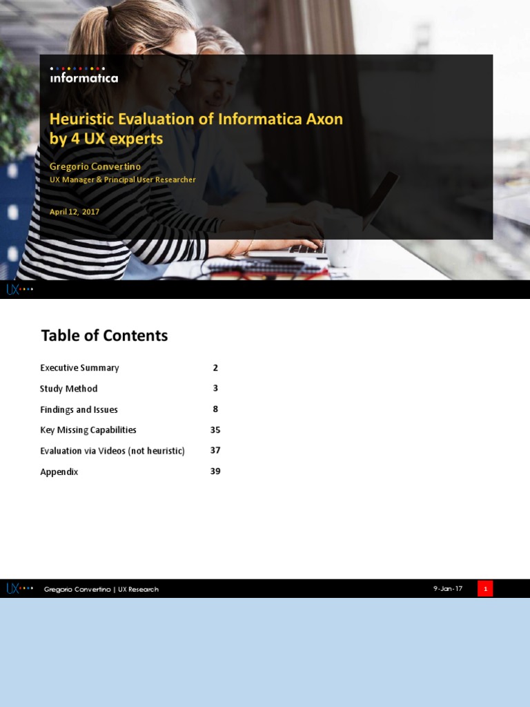 Heuristic Evaluation of Informatica Axon by 4 UX Experts | PDF ...