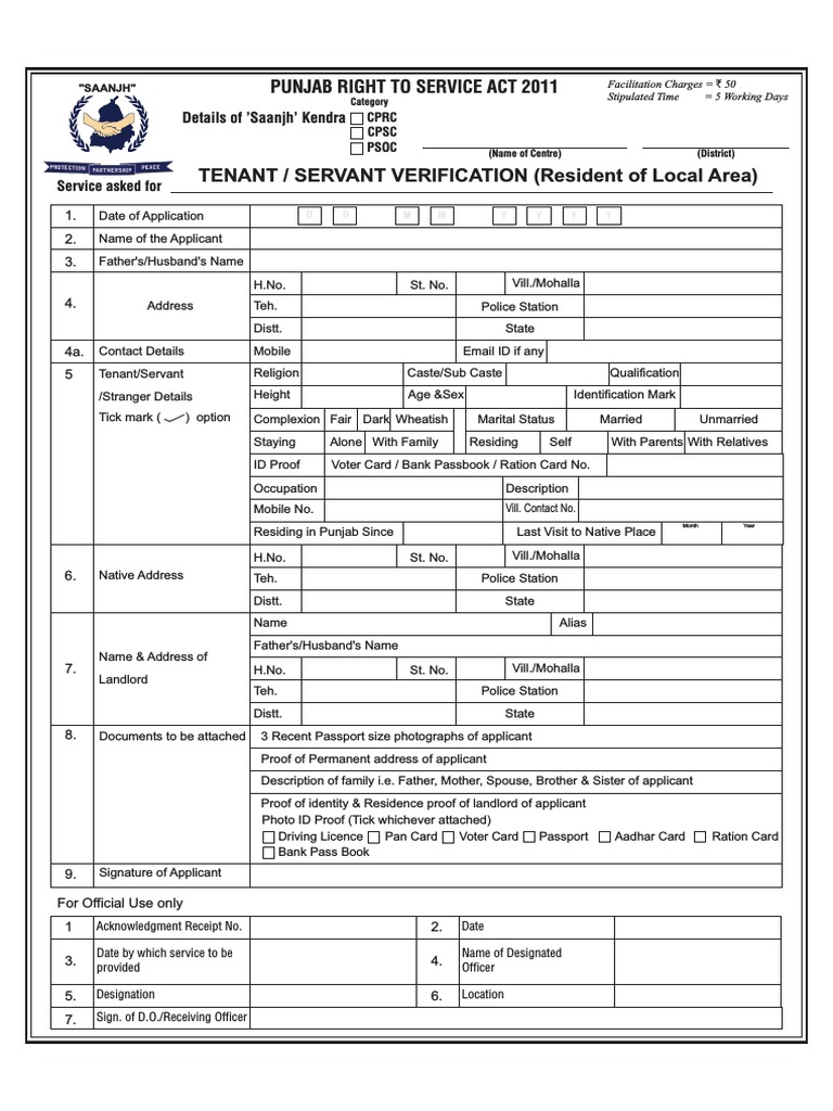 Verification of Tenants and Servants: A Guide to the Tenant and Servant Verification Process ...