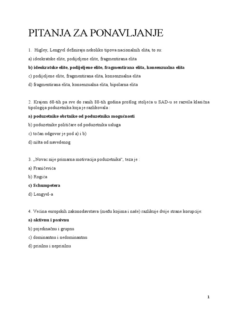 Pitanja Za Ponavljanje 2. Kolokvij - Sociologija | PDF