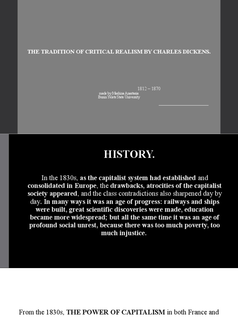 Critical Realism in Dickens' Era | PDF | Charles Dickens | Realism (Arts)