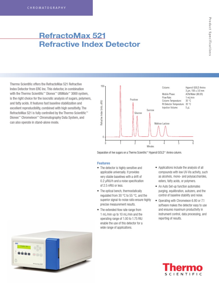 Refractomax 521 Refractive Index Detector: Features | PDF | High ...