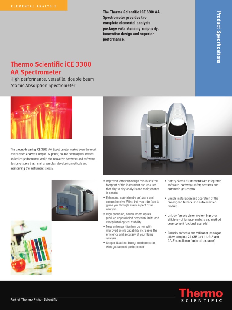 iCE-3300 AAS Thermo PDF | PDF | Atomic Absorption Spectroscopy | Chemistry