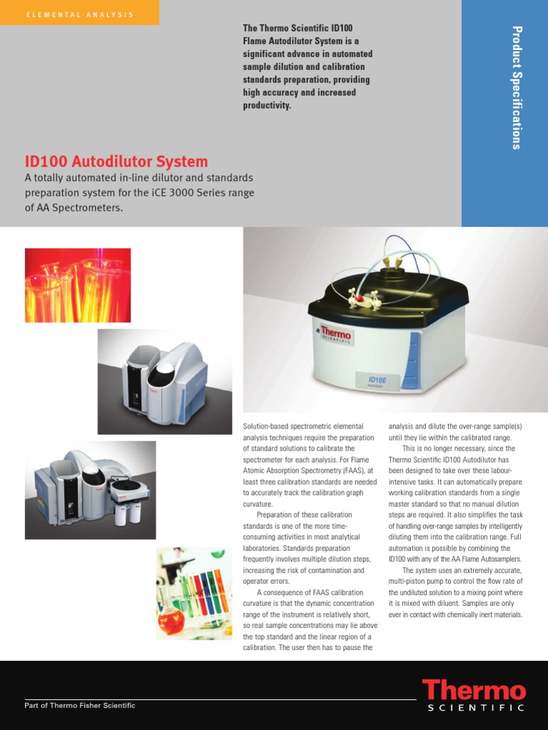 ID100 Autodilutor System | PDF | Atomic Absorption Spectroscopy ...