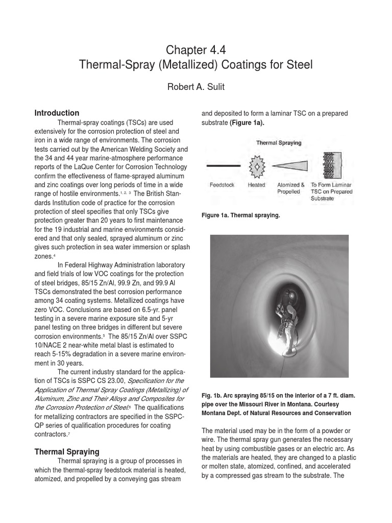 Thermal-Spray (Metallized) Coatings For Steel: Robert A. Sulit | PDF ...