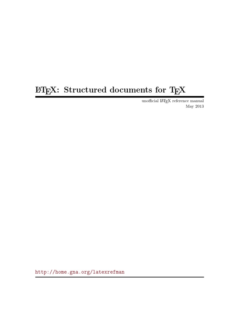 L TEX: Structured Documents For TEX | PDF | Typefaces | Communication ...