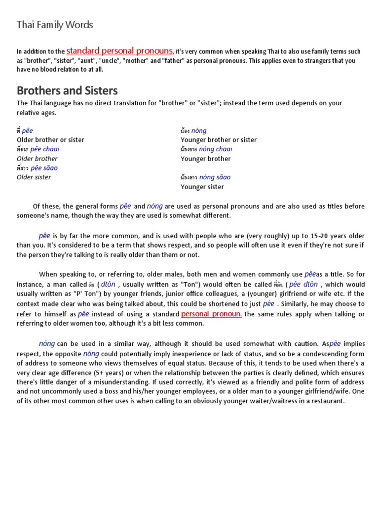 Understanding Thai Family Terms: A Guide to the Complex Network of ...