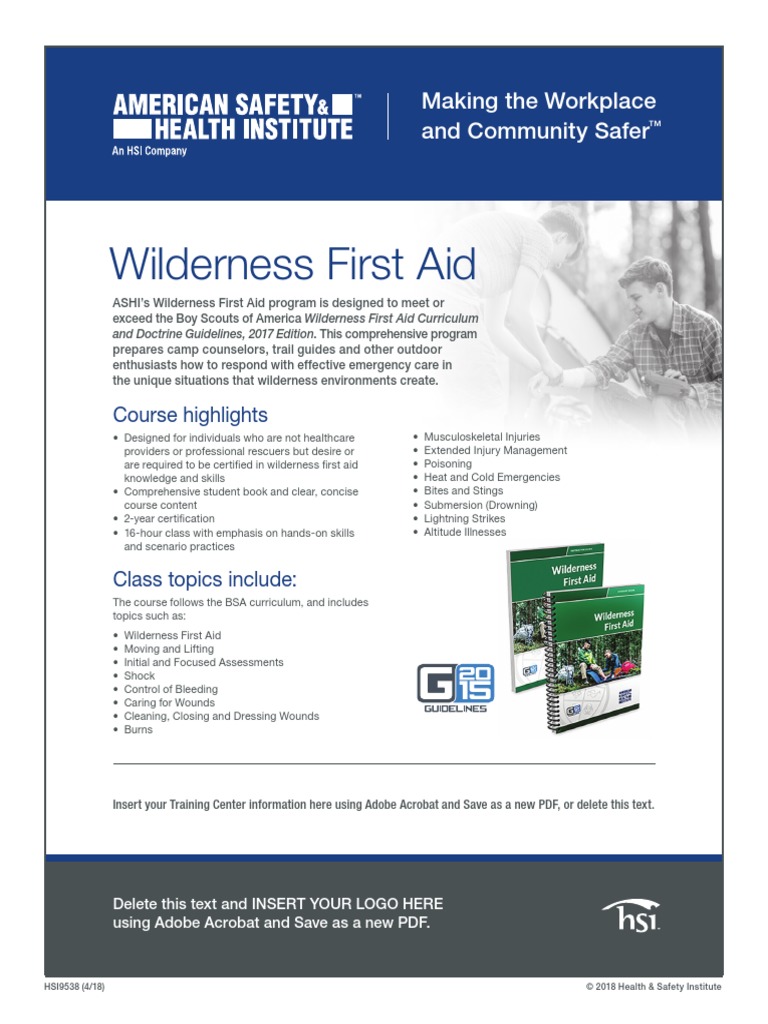 ASHI Wilderness First Aid Form Field Flyer | PDF