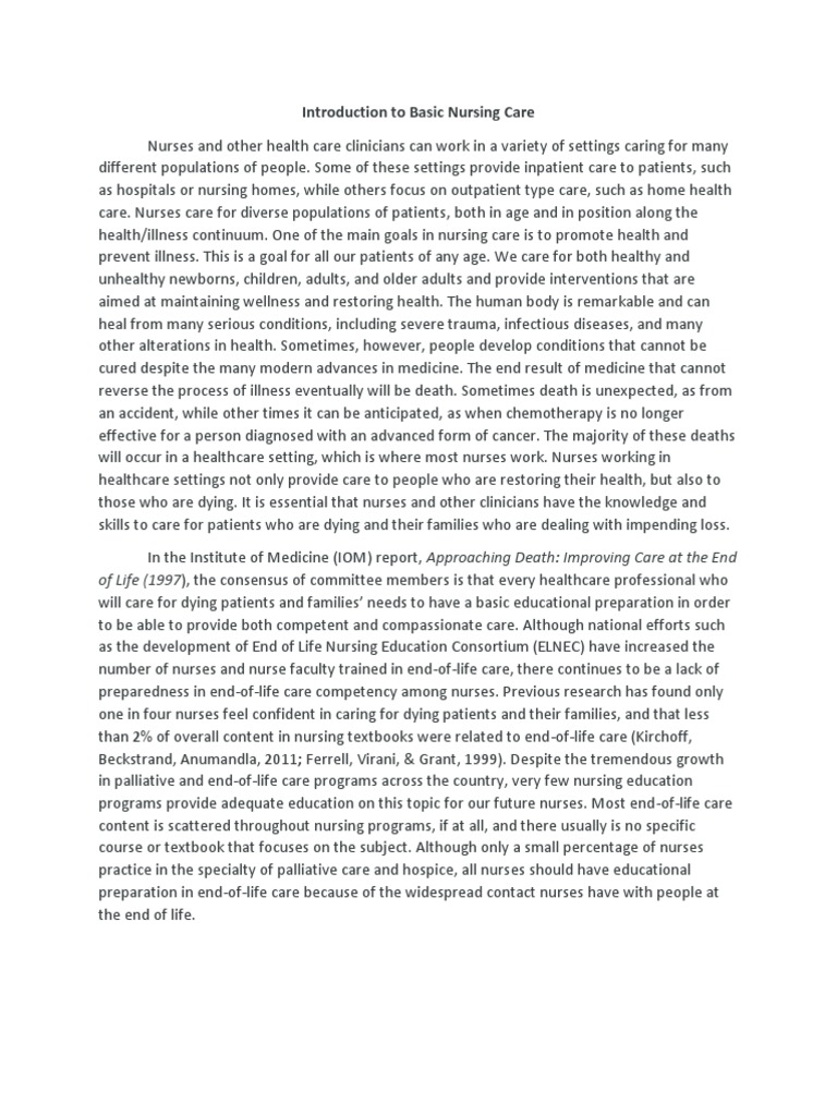 Introduction To Basic Nursing Care-Tay-og PDF | PDF | Palliative Care ...