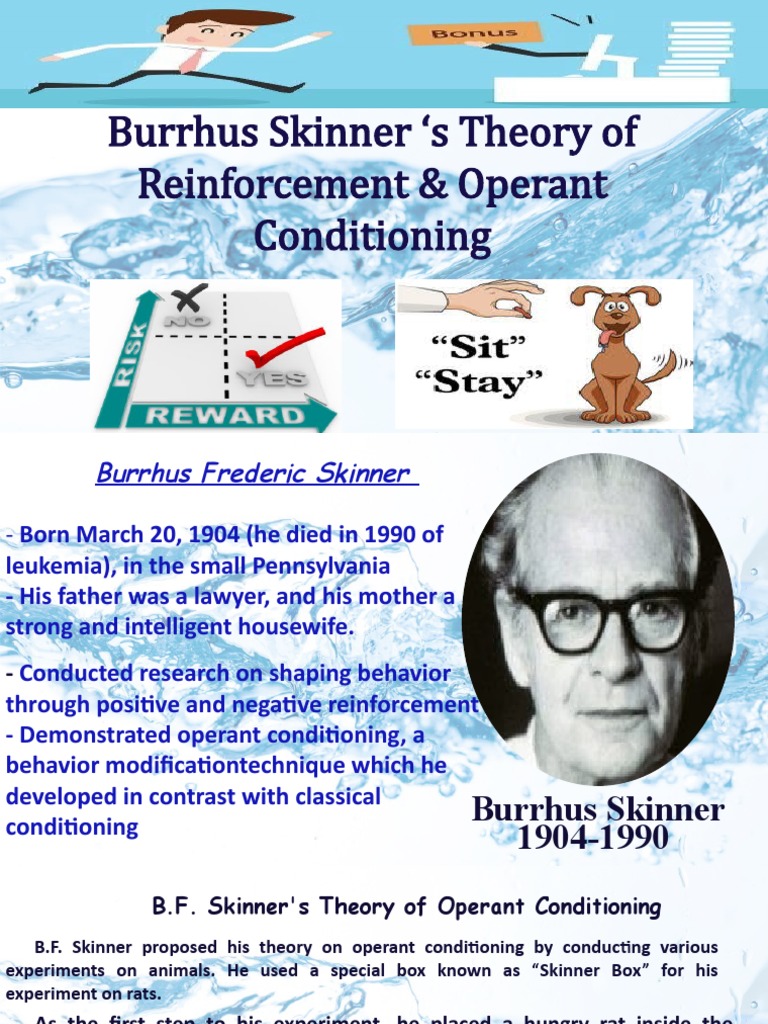 B.F Skinner's Theory of Reinforcement and Operant Conditioning | PDF ...