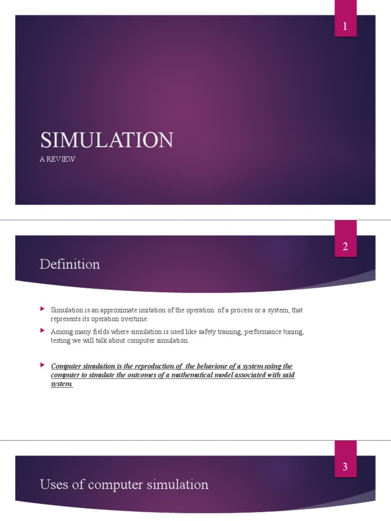 SIMULATION Presentation | PDF | Computer Generated Imagery | Simulation