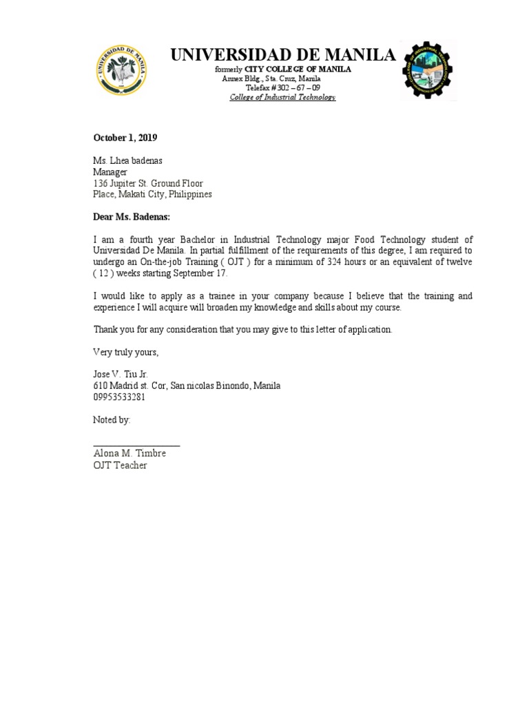 UM - Application | PDF | Manila | Behavior Modification