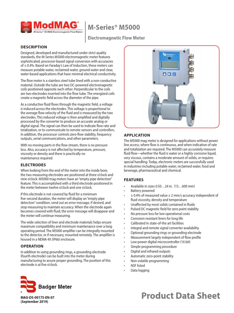 Modmag M-Series m5000 Product Data Sheet Mag-Ds-00175-En | PDF | Flow ...