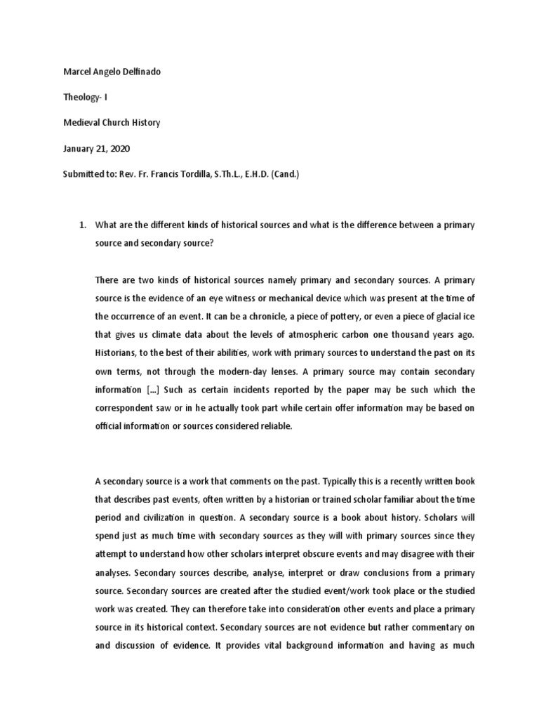 Medieval Church History Reflections | PDF | Primary Sources | Science