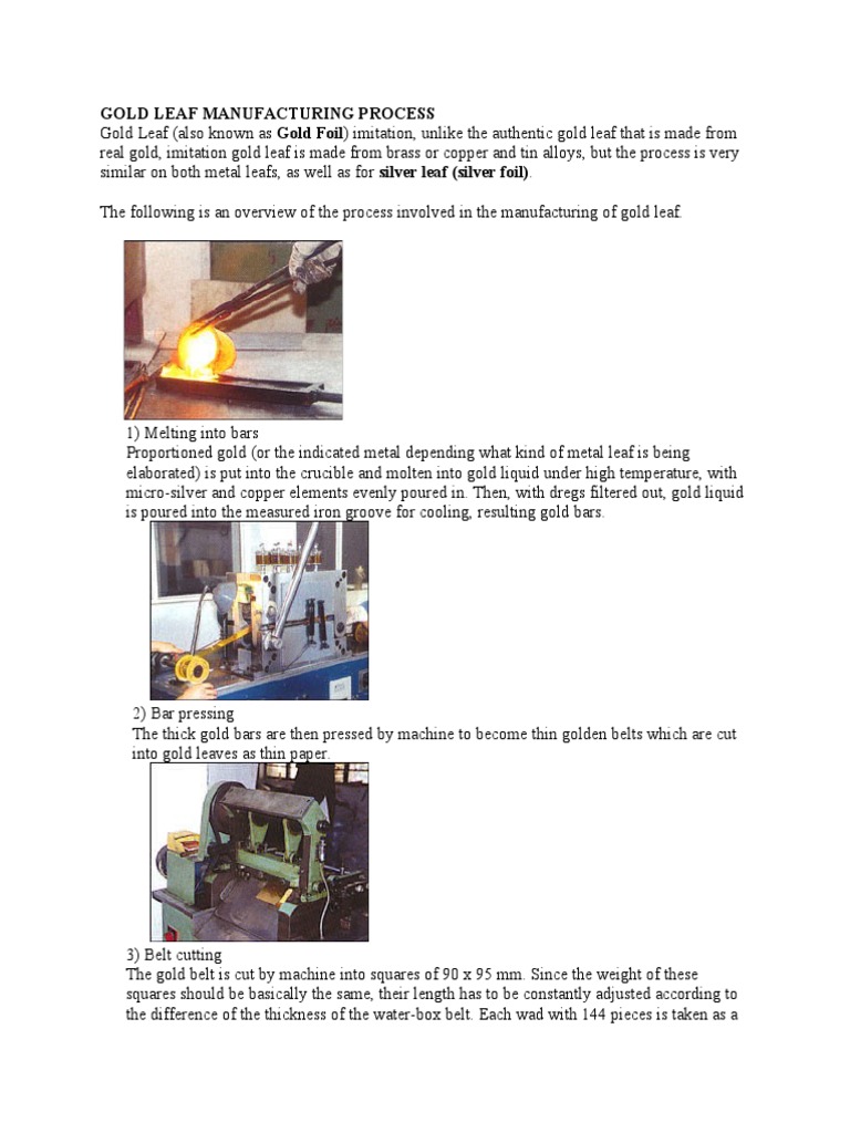 Gold Leaf Manufacturing Process | PDF | Gold | Building Engineering