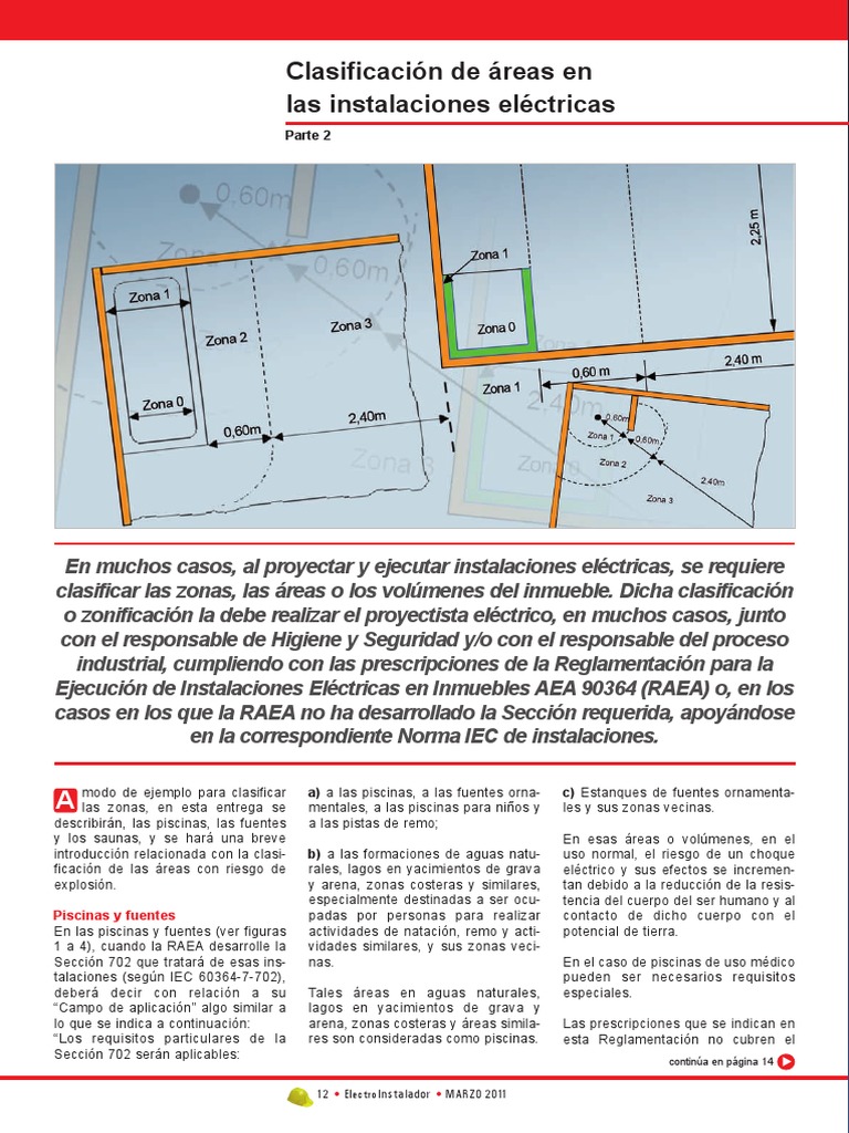 Clasificacion Areas Instalaciones Electricas PDF | PDF | Nube | Piscina