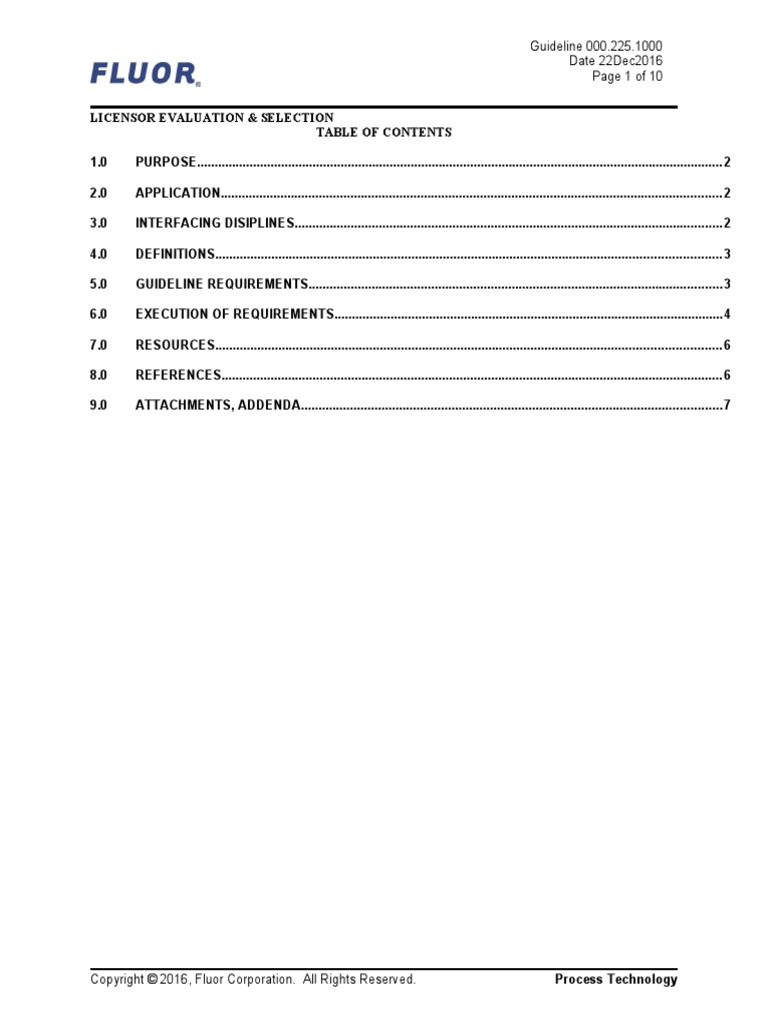 000.225.1000 Licensor Evaluation & Selection | PDF | Specification ...