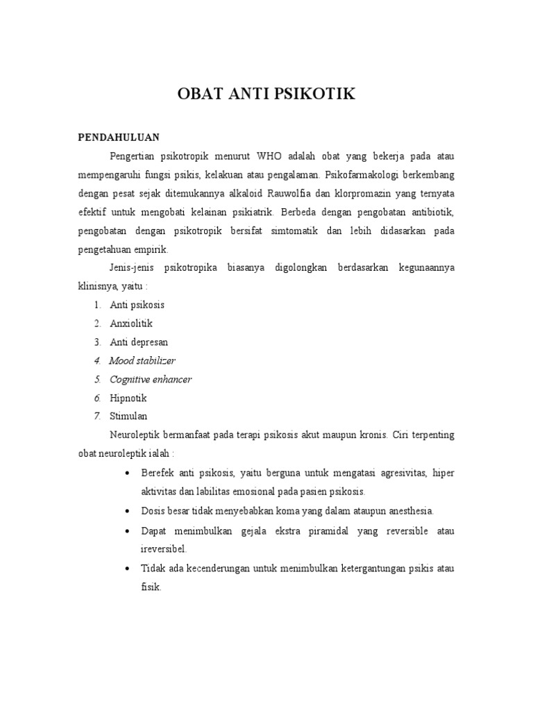Obat Anti Psikotik | PDF Obat Anti Psikotik | PDF
