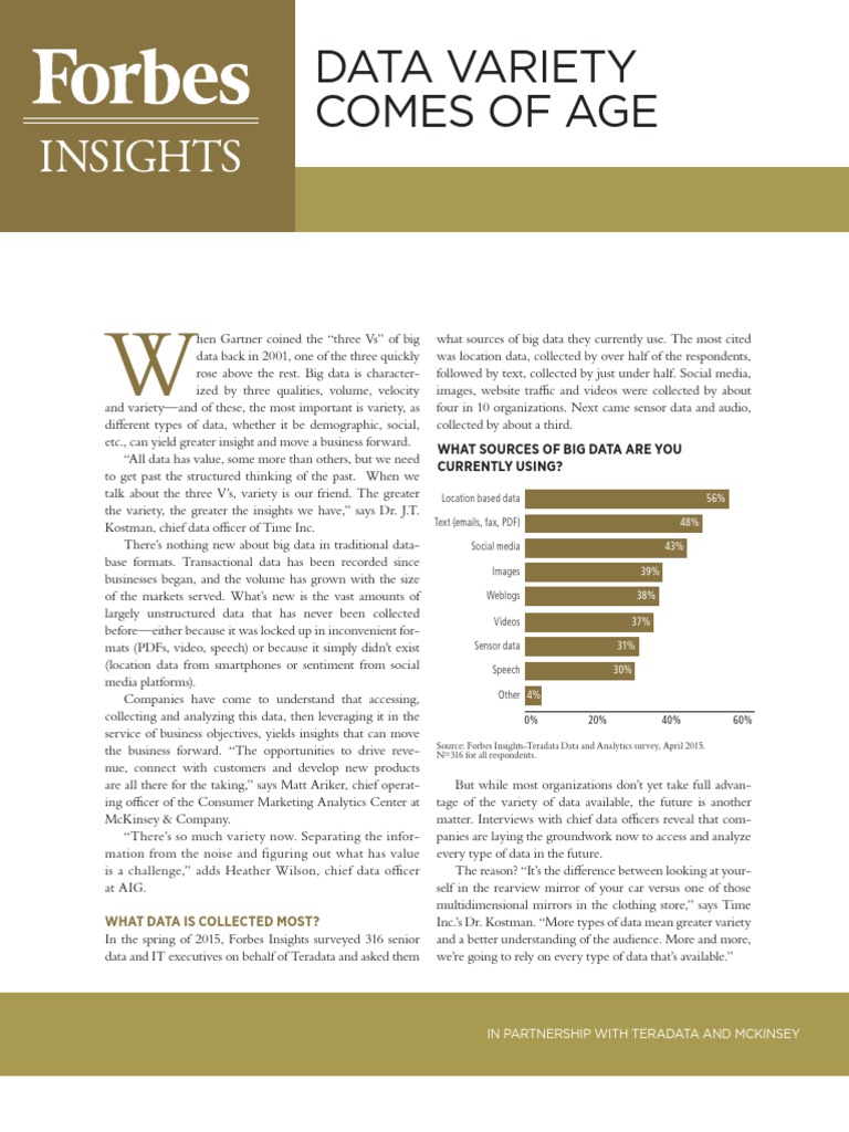 Data Variety Comes of Age: What Data Is Collected Most? | PDF ...