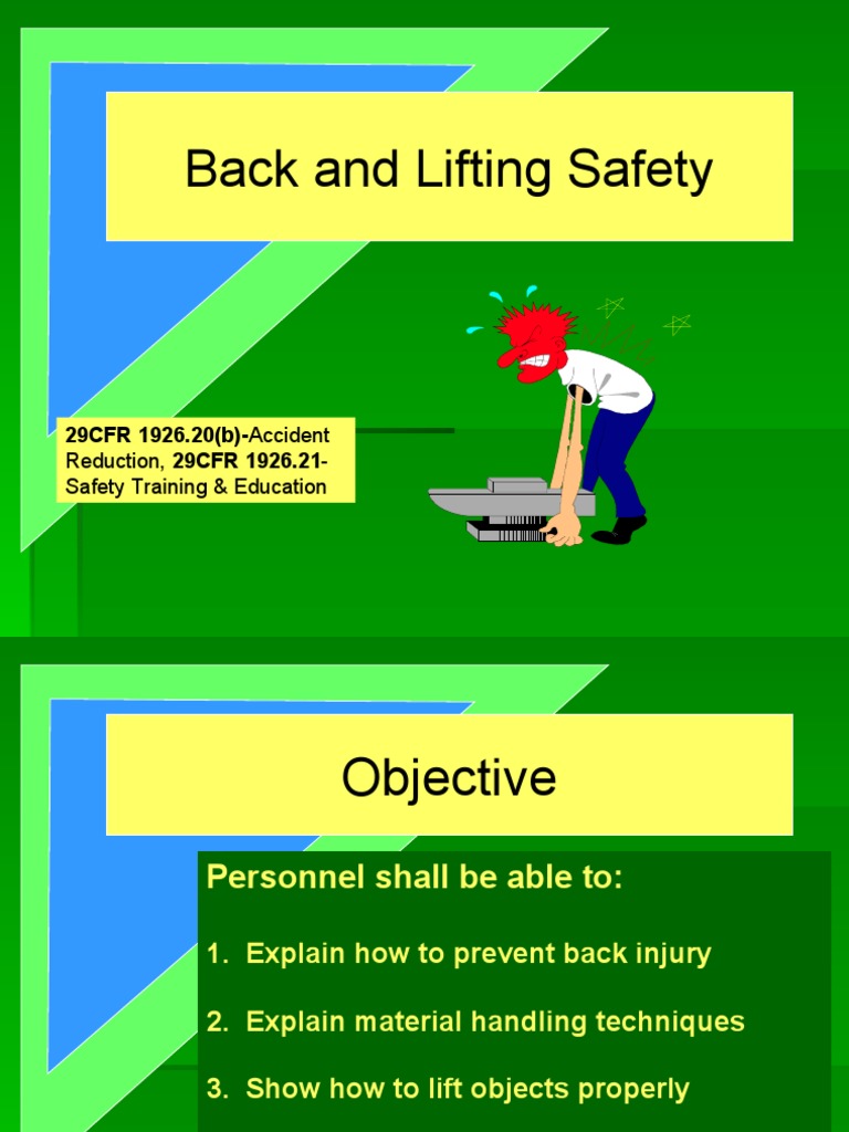 Back and Lifting Safety | PDF