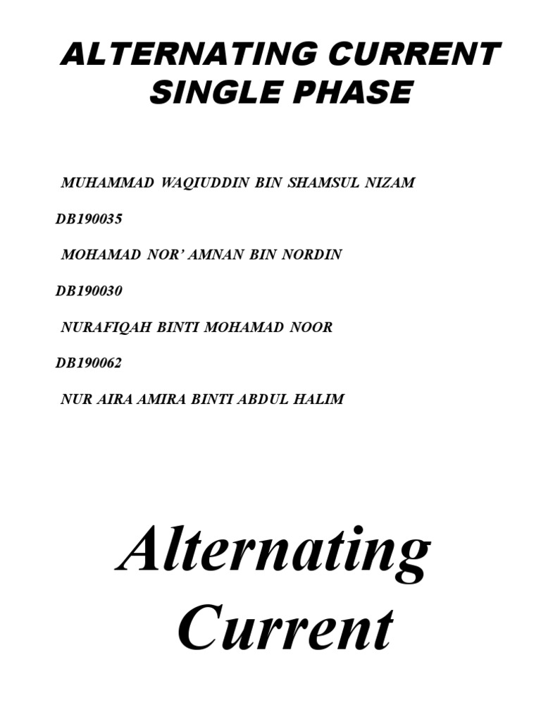 Single Phase Alternating Current | Download Free PDF | Electrical ...