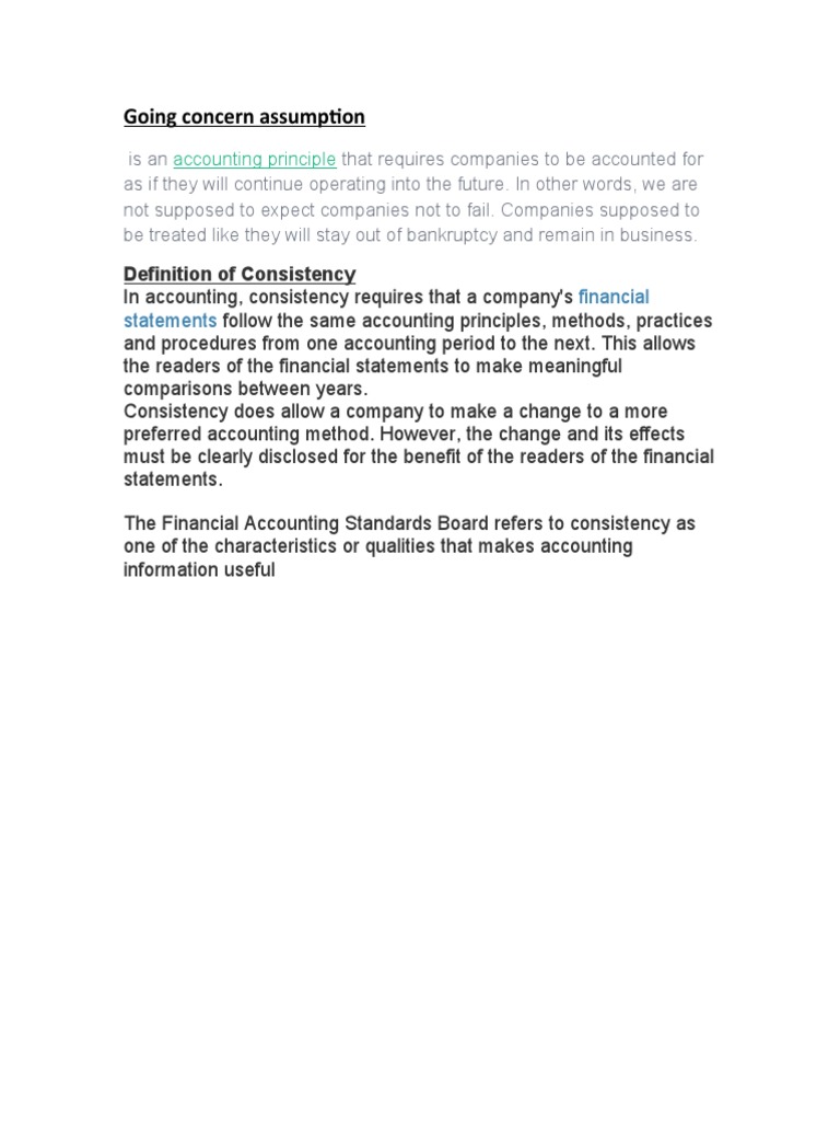 Going Concern Assumption | PDF