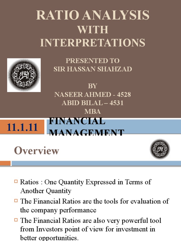 With Interpretations: Ratio Analysis | PDF | Revenue | Equity (Finance)