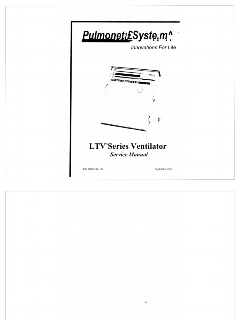Pulmonetic LTV Ventilator - Service Manual OCR PDF | PDF | Fuse ...