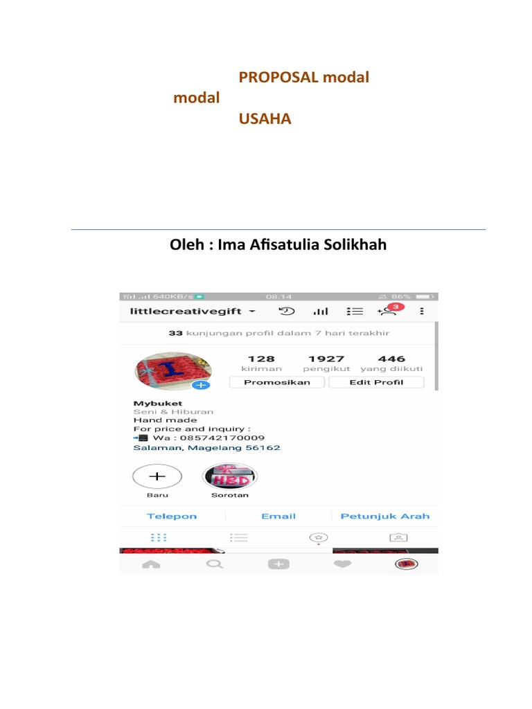 Proposal Modal Usaha Usaha | PDF