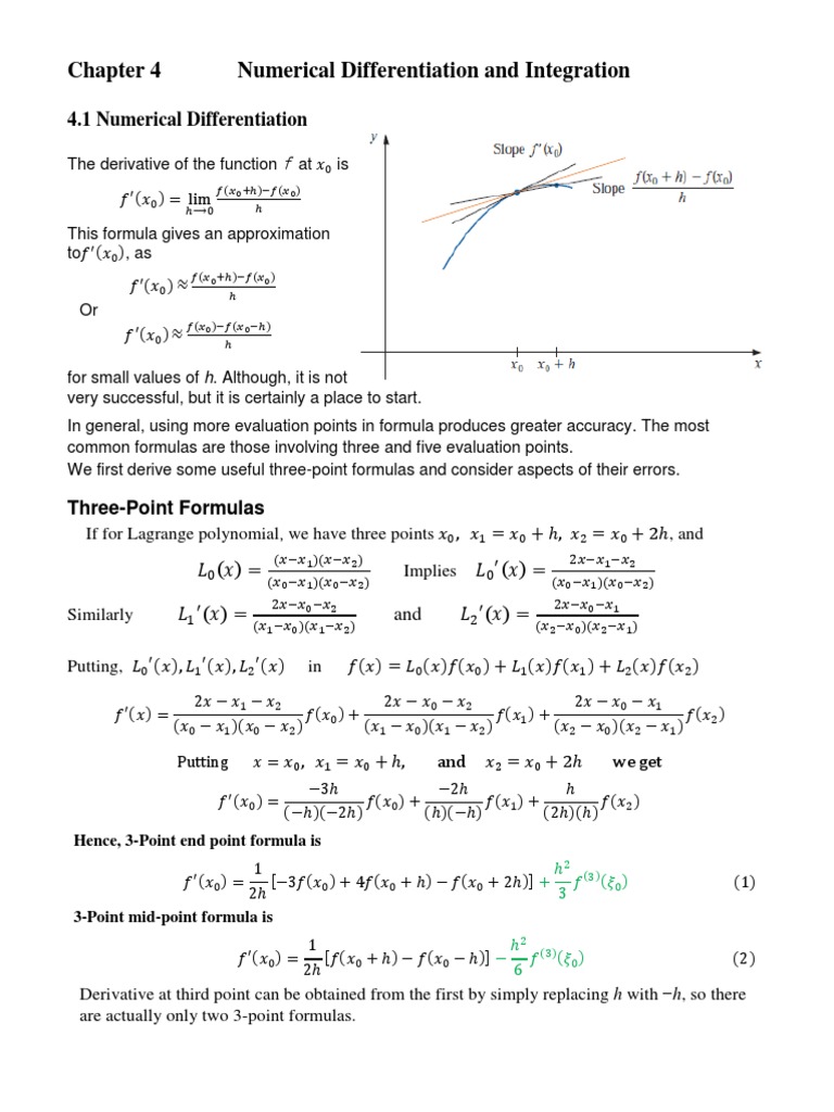 Chapter 4 Numerical Differentiation and Integration | PDF | Derivative ...