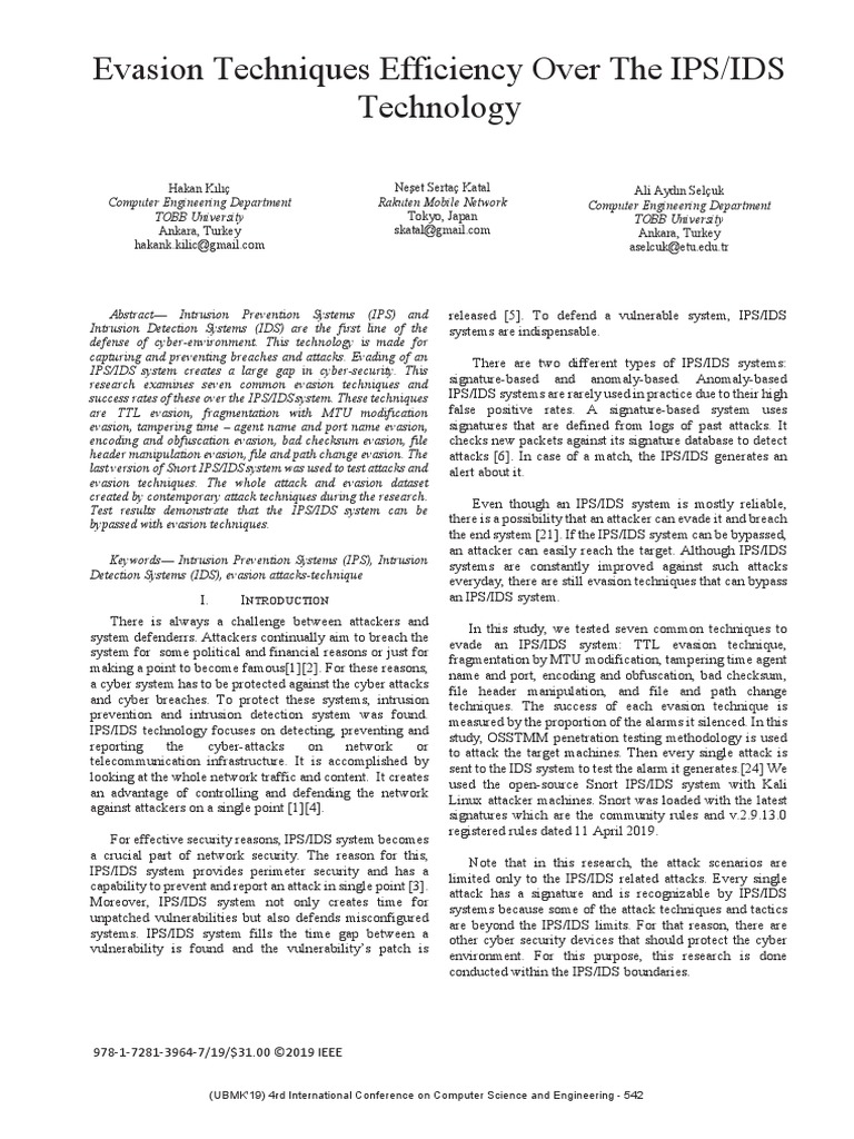 Efficiency Over IPS&IDS | PDF | Transmission Control Protocol | Port ...